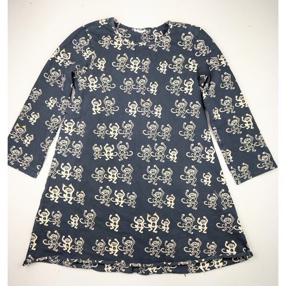 Little Handprint | Dresses | Little Handprint Monkey Dress Blue Cream ...